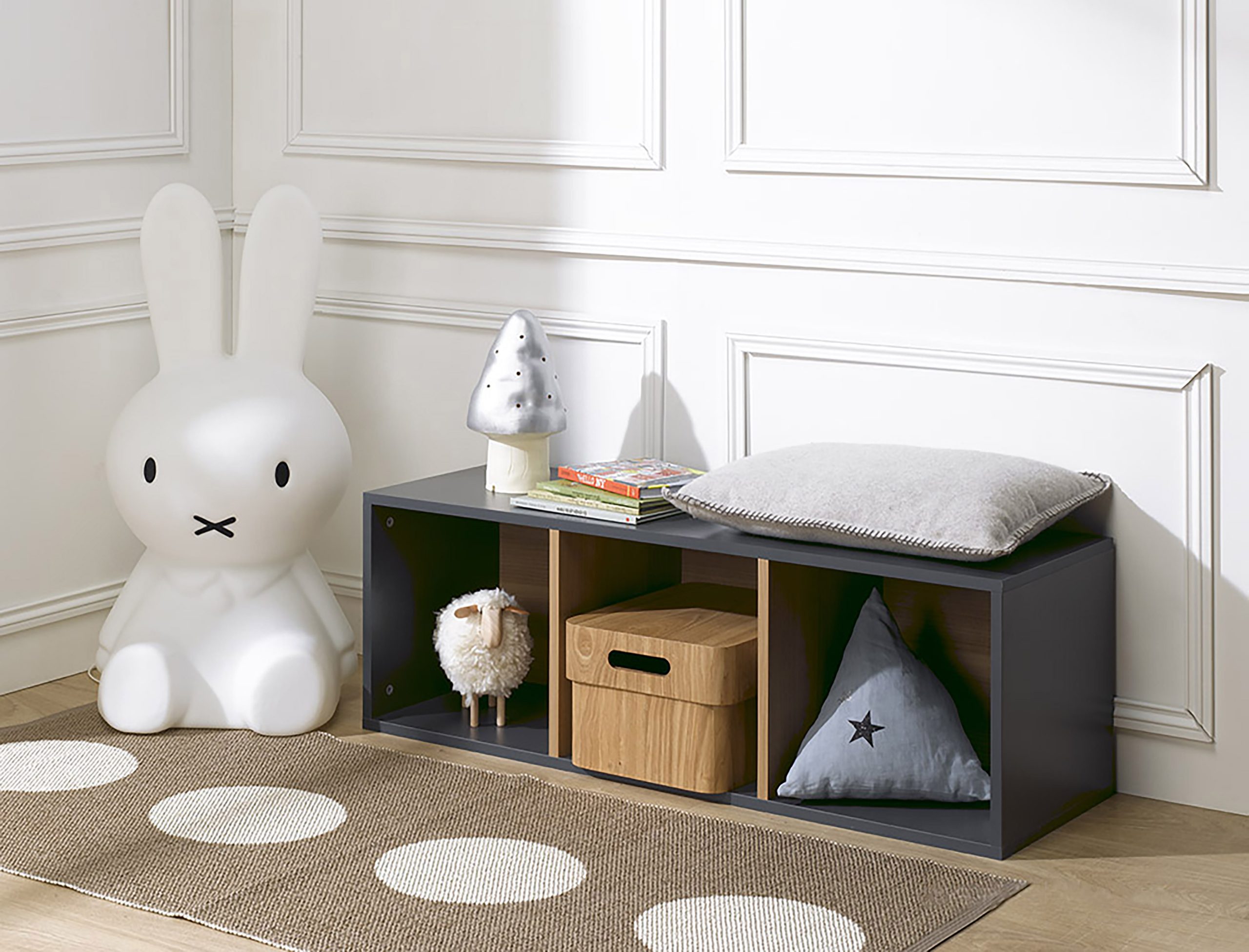 Cubes de rangement modulable Gris Anthracite 3 CASES ...