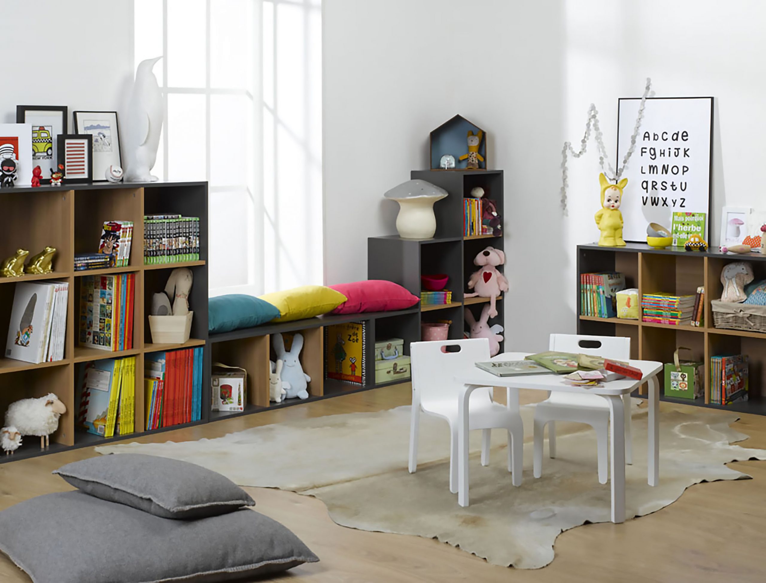 Cubes de rangement modulable Gris Anthracite 9 CASES